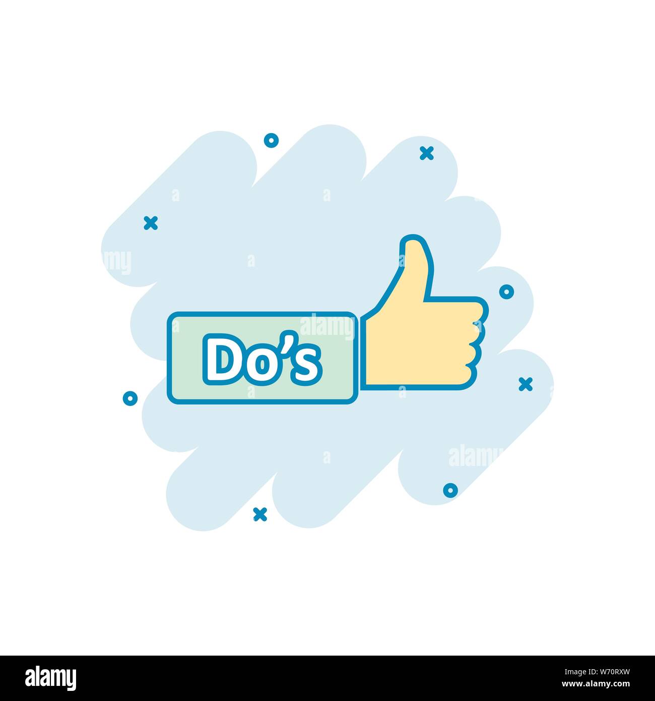 Do's sign icon in comic style. Like vector cartoon illustration. Yes ...