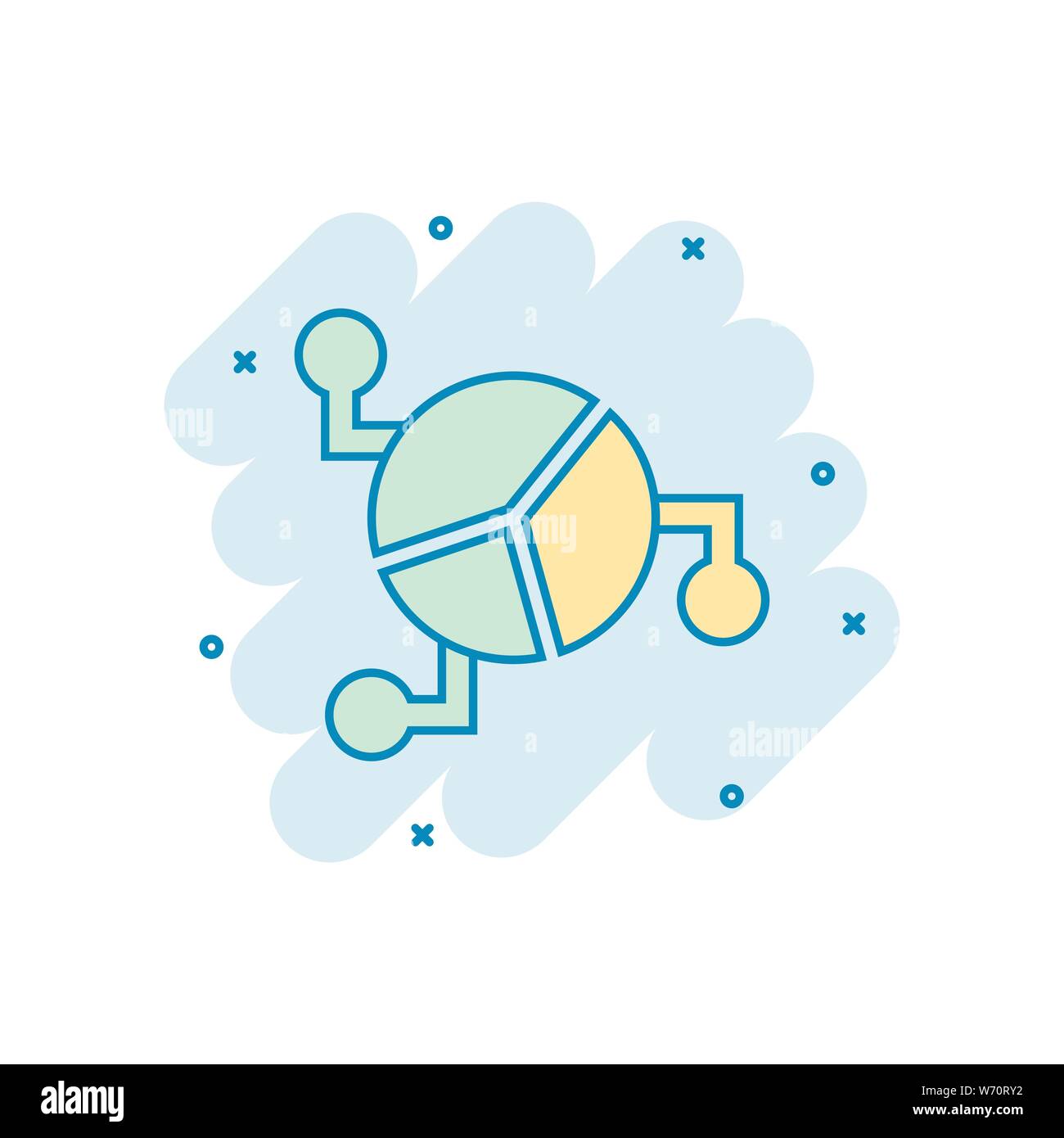 Chart icon in comic style. Diagram vector cartoon illustration on white ...