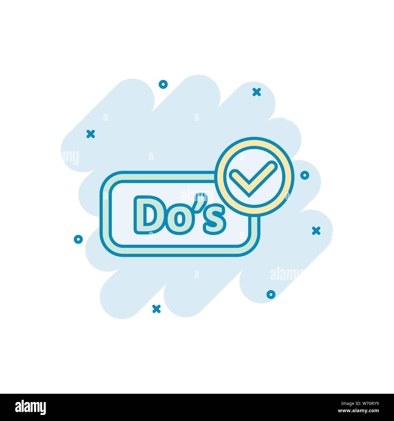 Do's sign icon in comic style. Like vector cartoon illustration. Yes ...