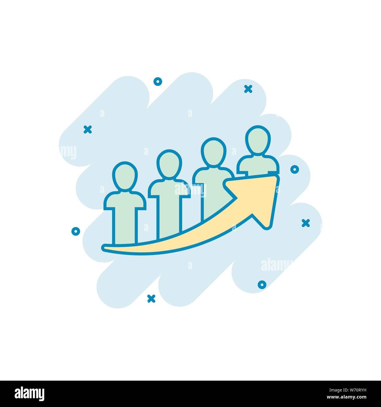 Performance icon in comic style. Career vector cartoon illustration on ...