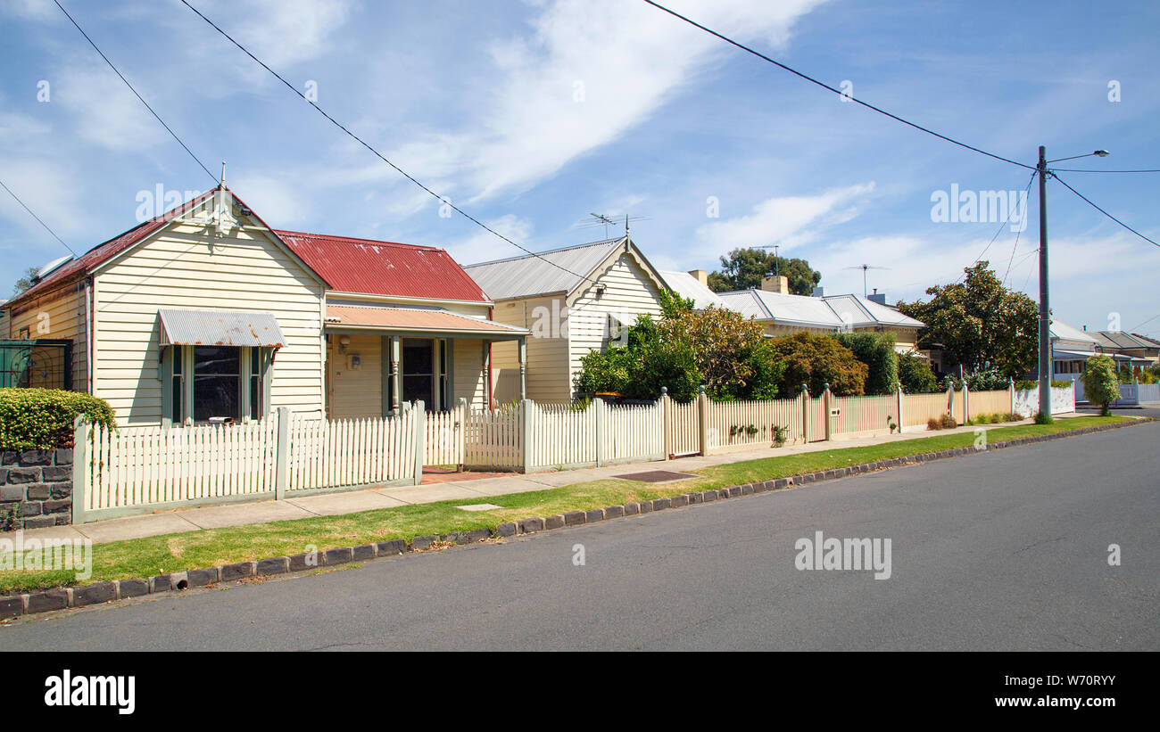 Williamstown, Australia: March, 2019: Rundown traditionally built ...
