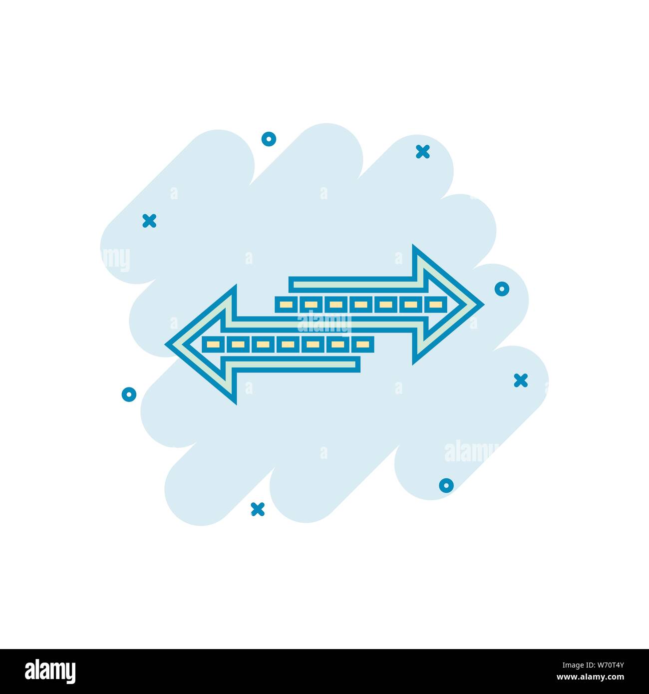 Reverse arrow sign icon in comic style. Refresh vector cartoon ...