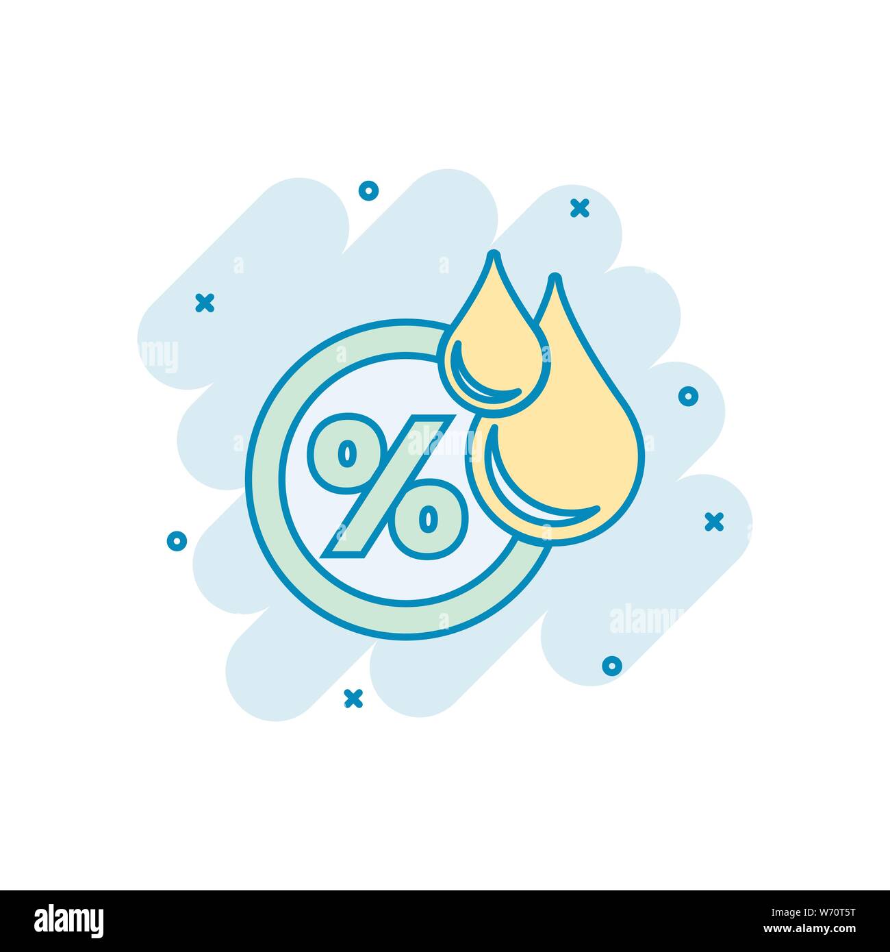 Humidity icon in comic style. Climate vector cartoon illustration on ...