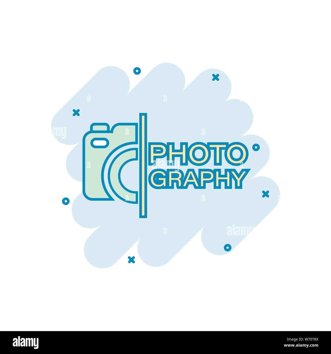 Camera device sign icon in comic style. Photography vector cartoon ...