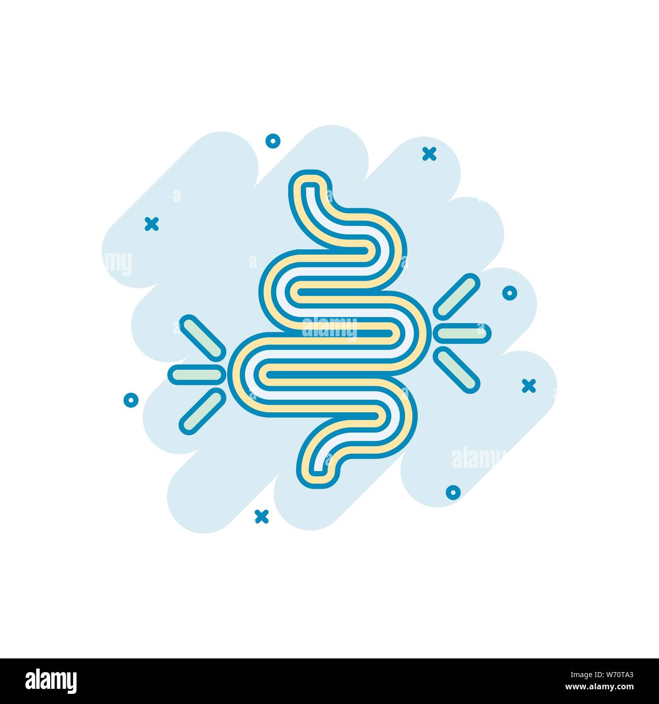 Gut constipation icon in comic style. Colitis vector cartoon ...