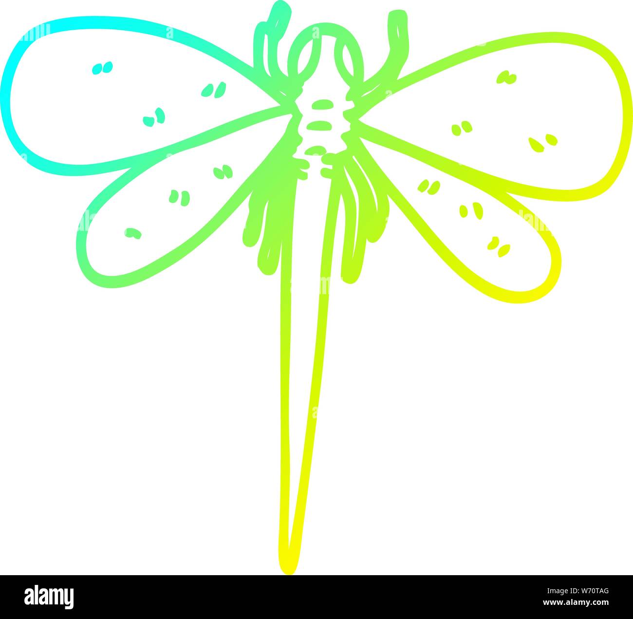 cold gradient line drawing of a cartoon huge insect Stock Vector Image ...