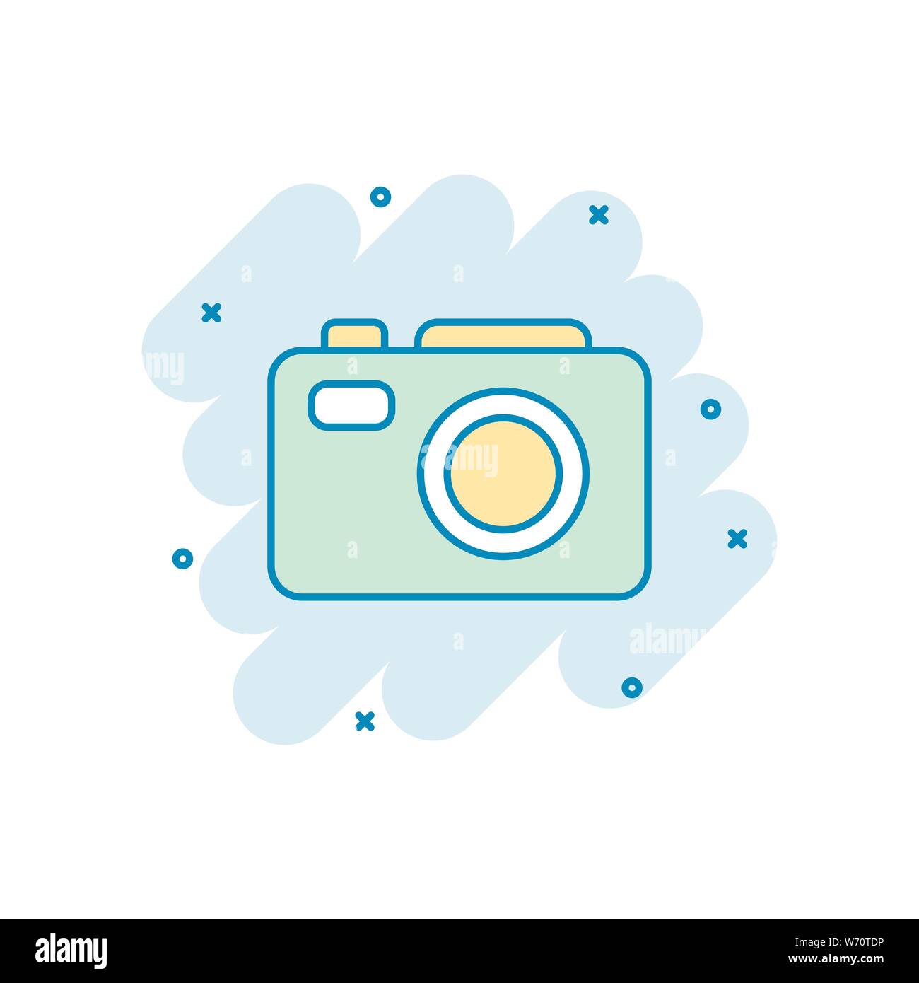 Camera device sign icon in comic style. Photography vector cartoon ...