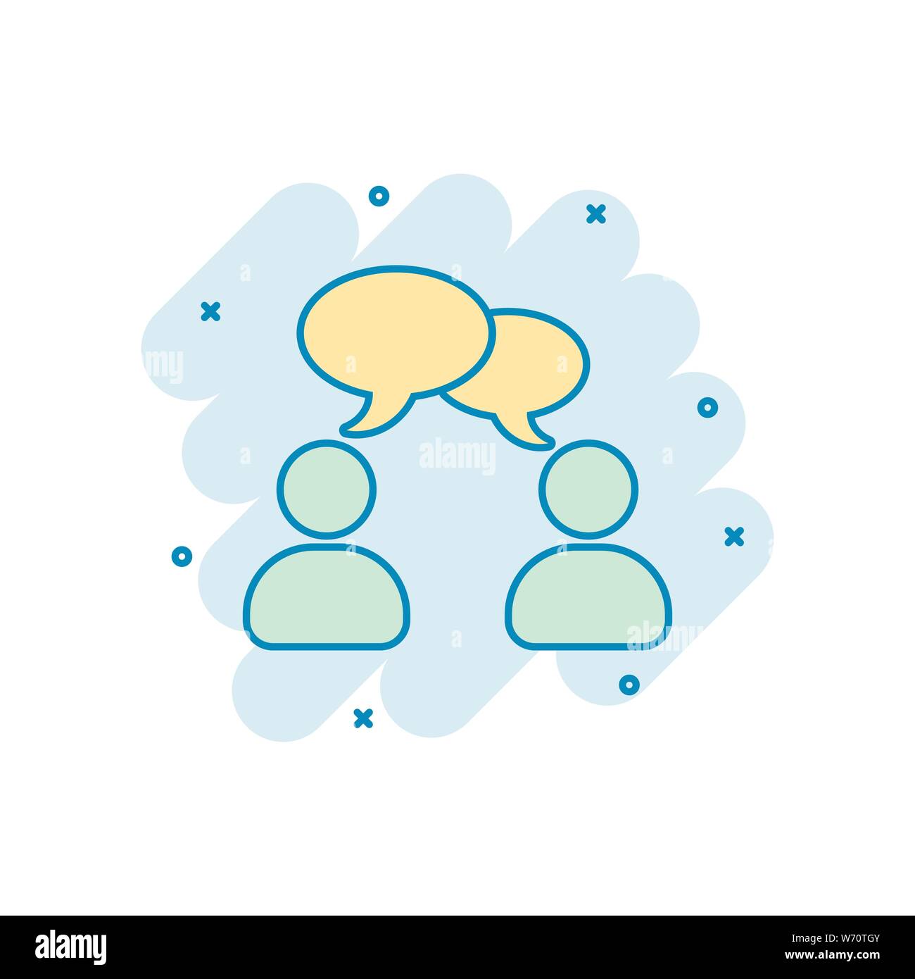 Speak chat sign icon in comic style. Bubble dialog vector cartoon ...