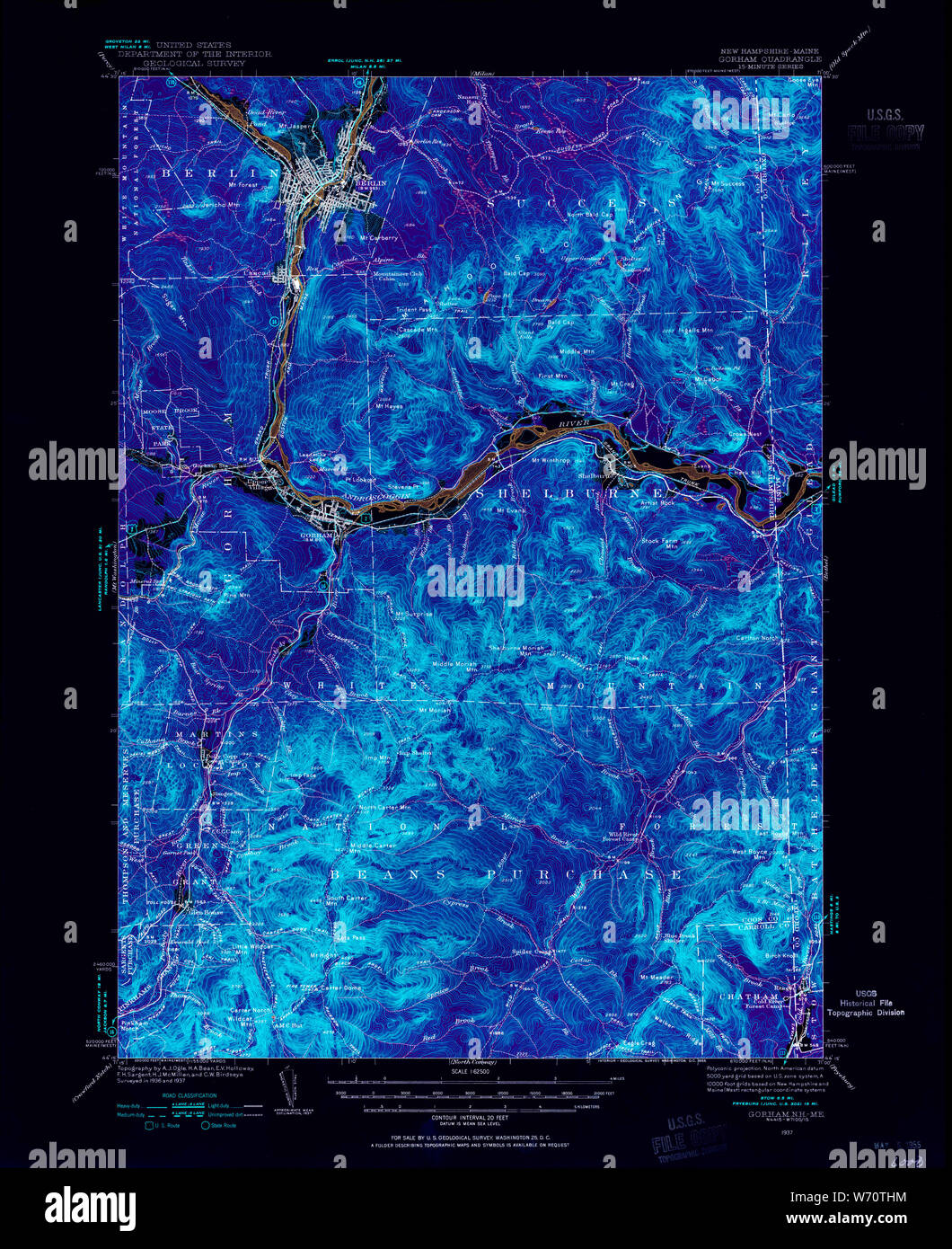 Gorham new hampshire map hi-res stock photography and images - Alamy