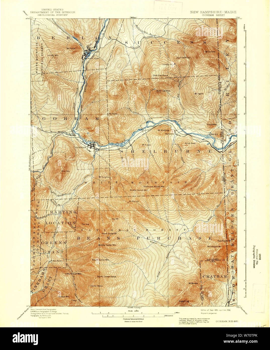 Map of gorham new hampshire hi-res stock photography and images - Alamy