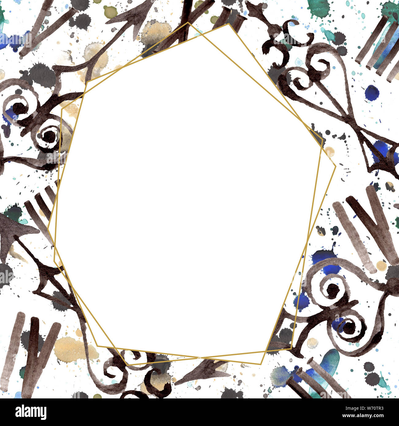 Vintage old clock pocket watch. Watercolor background illustration set ...