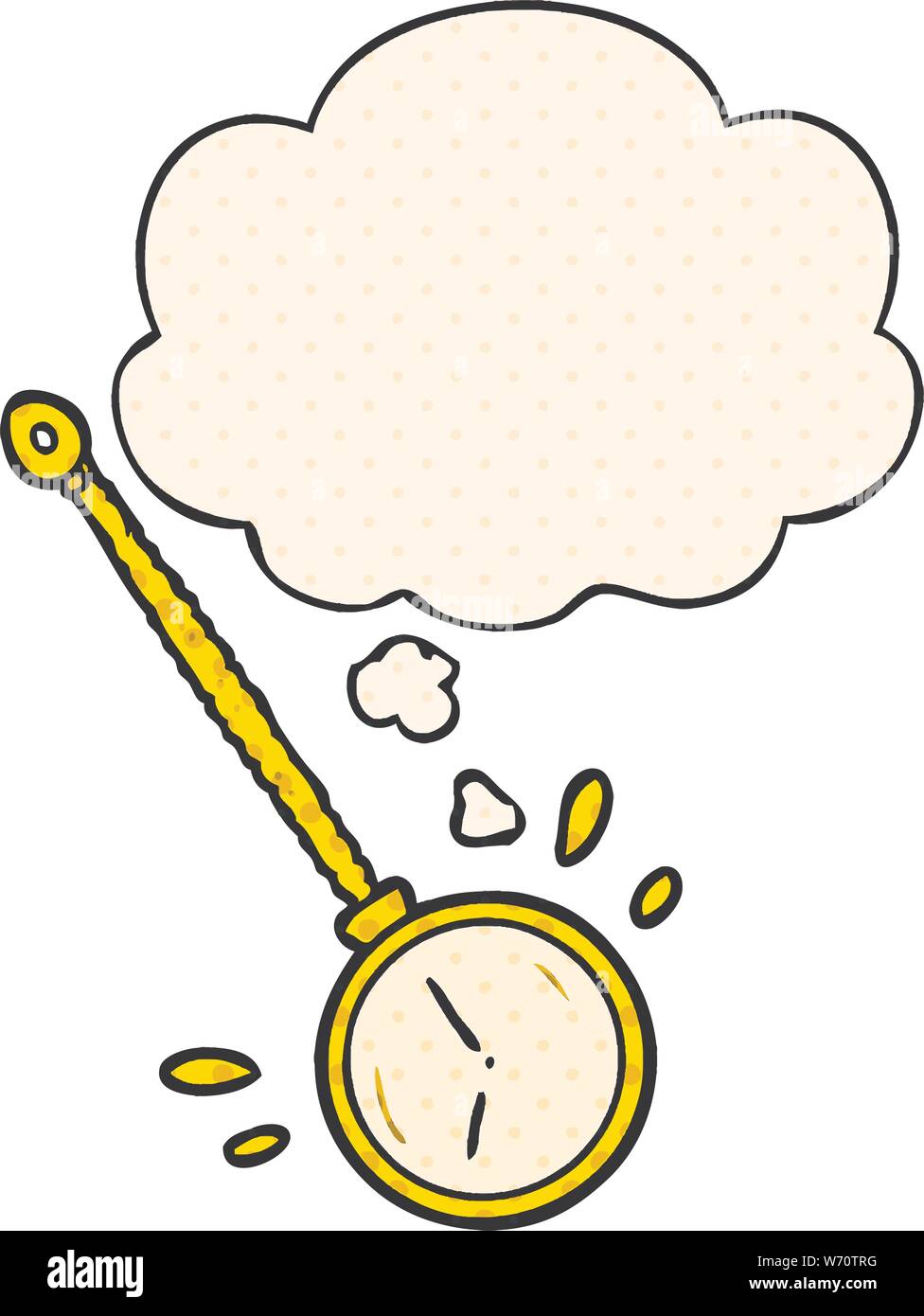 cartoon gold watch with thought bubble in comic book style Stock Vector ...