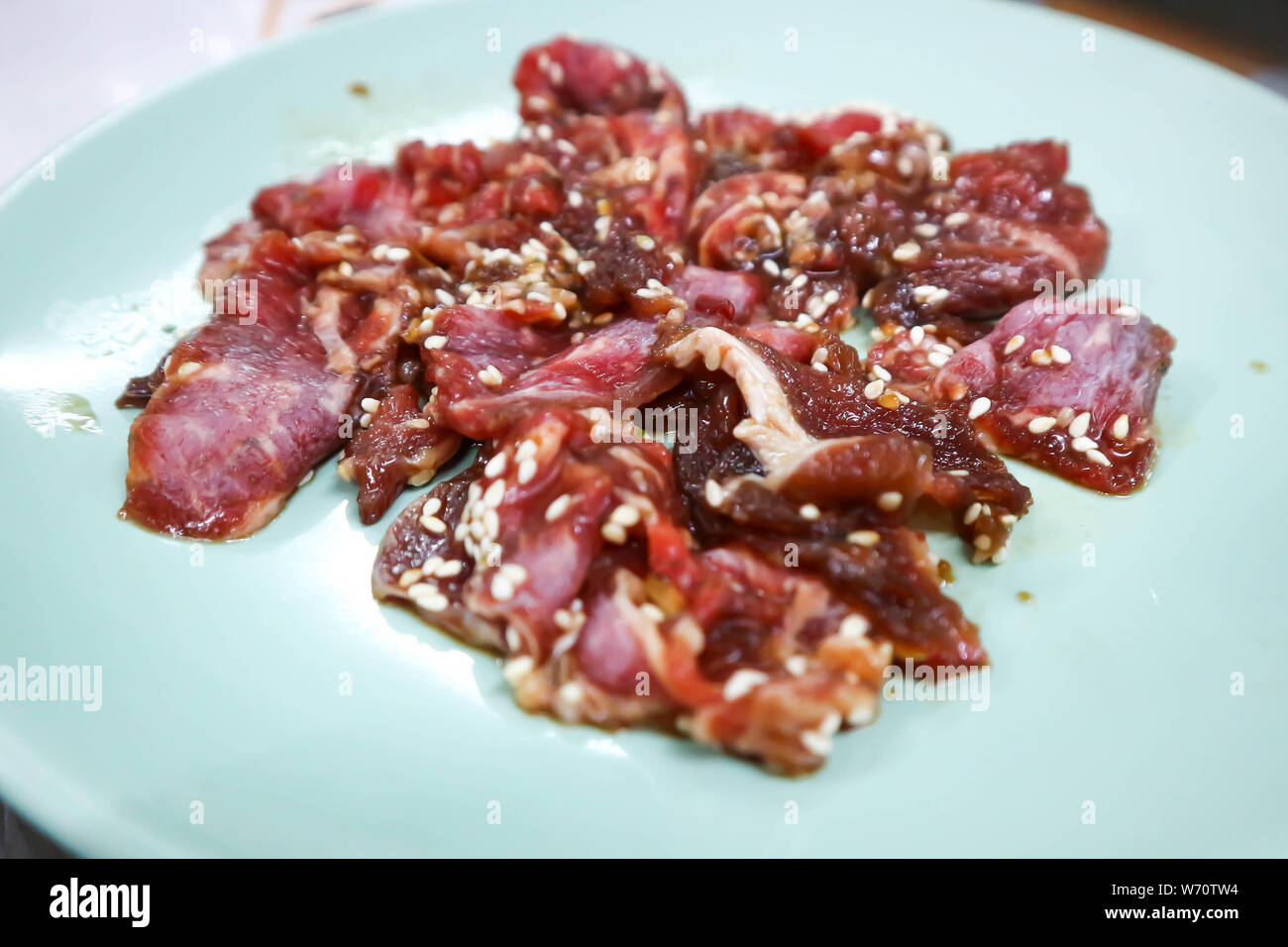 pickle beef, raw beef or raw meat Stock Photo - Alamy