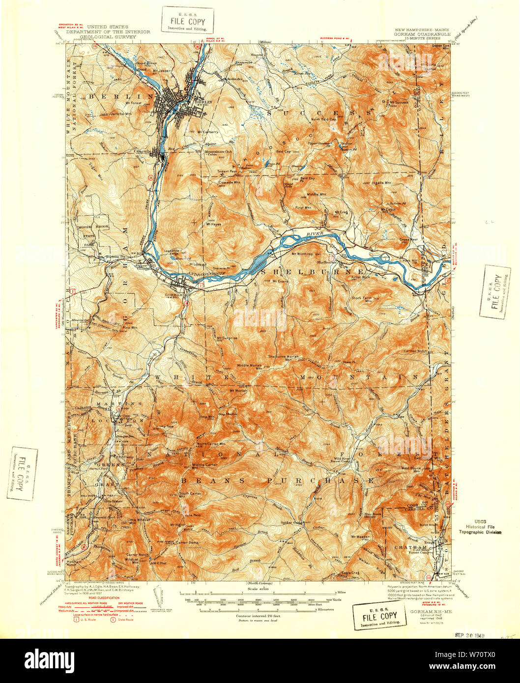 Gorham new hampshire map hi-res stock photography and images - Alamy