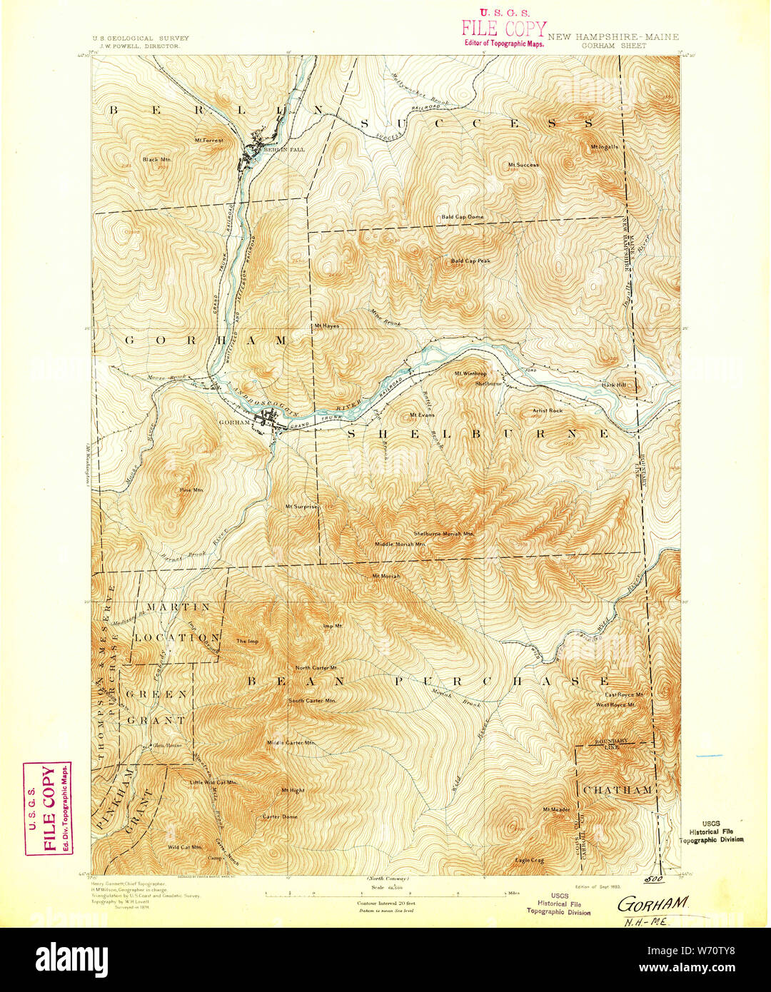 Gorham new hampshire map hi-res stock photography and images - Alamy