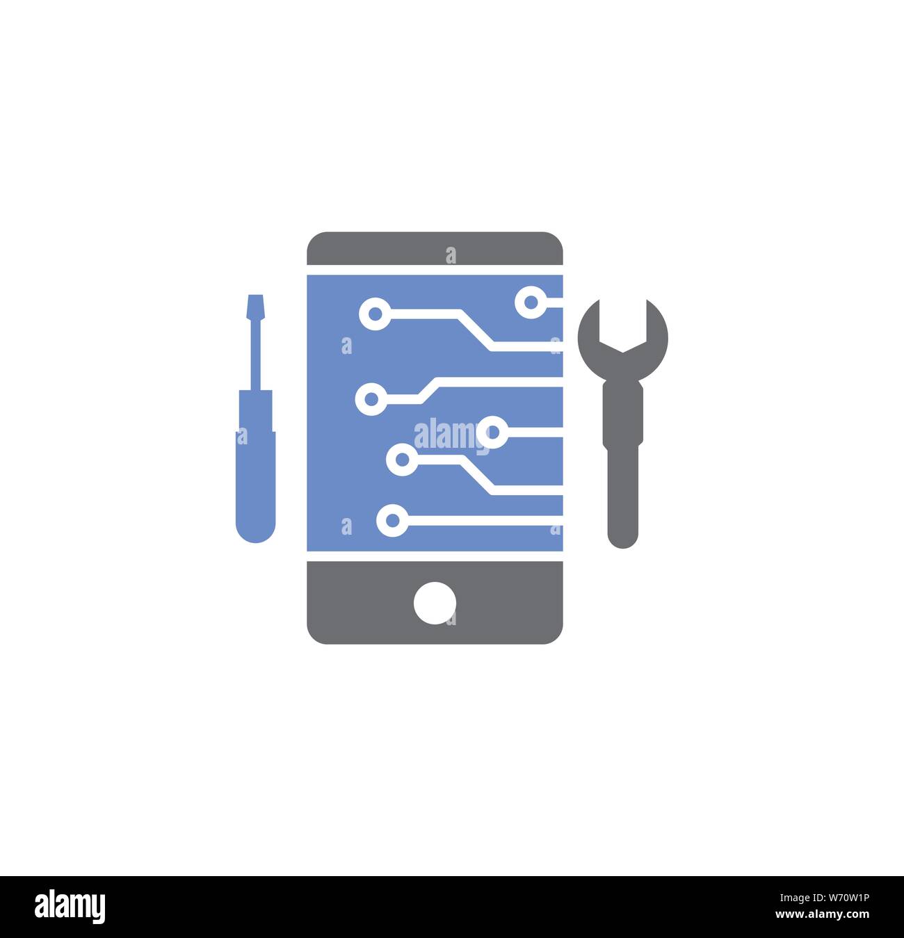 Smartphone service related icon on background for graphic and web ...
