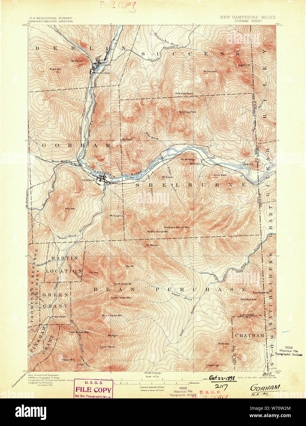 Map of gorham new hampshire hi-res stock photography and images - Alamy