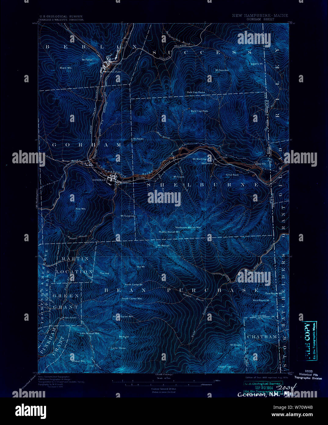 Gorham new hampshire map hi-res stock photography and images - Alamy