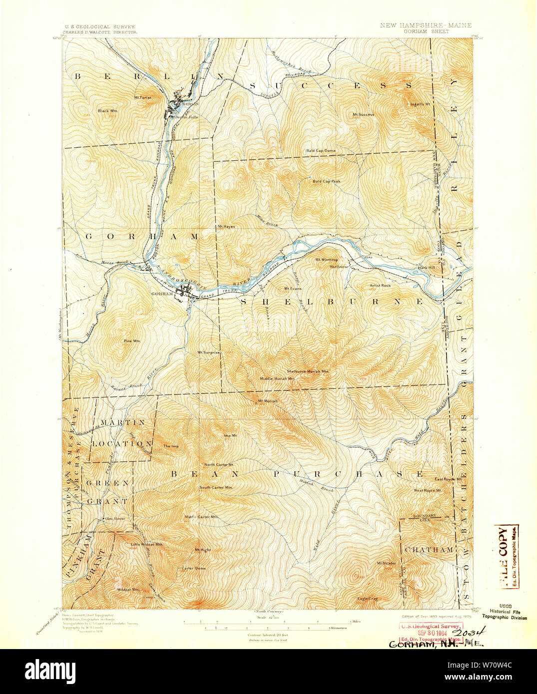 Gorham new hampshire map hi-res stock photography and images - Alamy