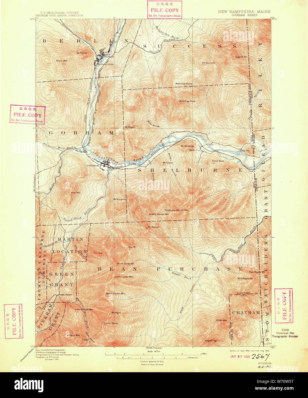 Map of gorham new hampshire hi-res stock photography and images - Alamy