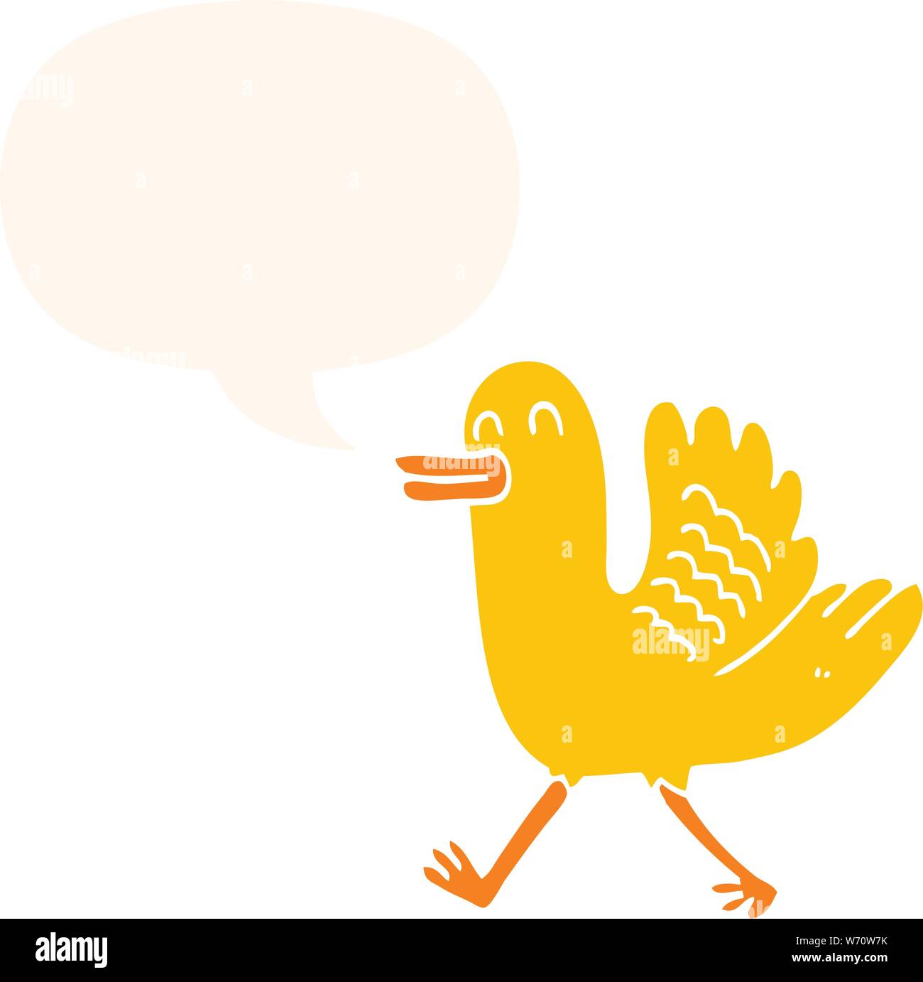 cartoon duck with speech bubble in retro style Stock Vector Image & Art ...