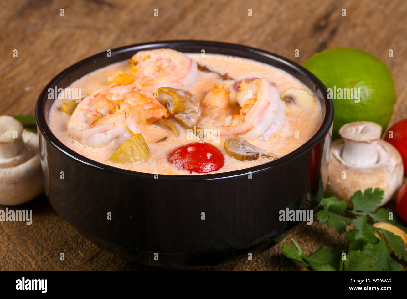 Thai traditional Tom Yam soup with shrimp Stock Photo - Alamy