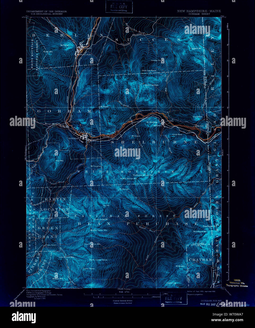 Gorham new hampshire map hi-res stock photography and images - Alamy