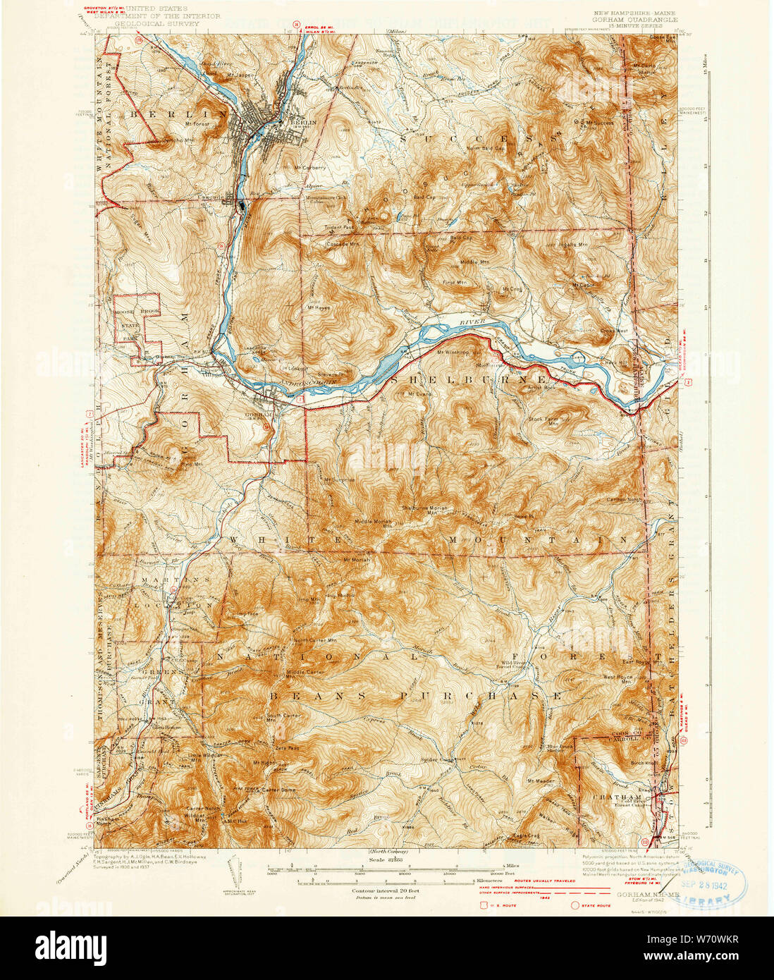 Gorham new hampshire map hi-res stock photography and images - Alamy