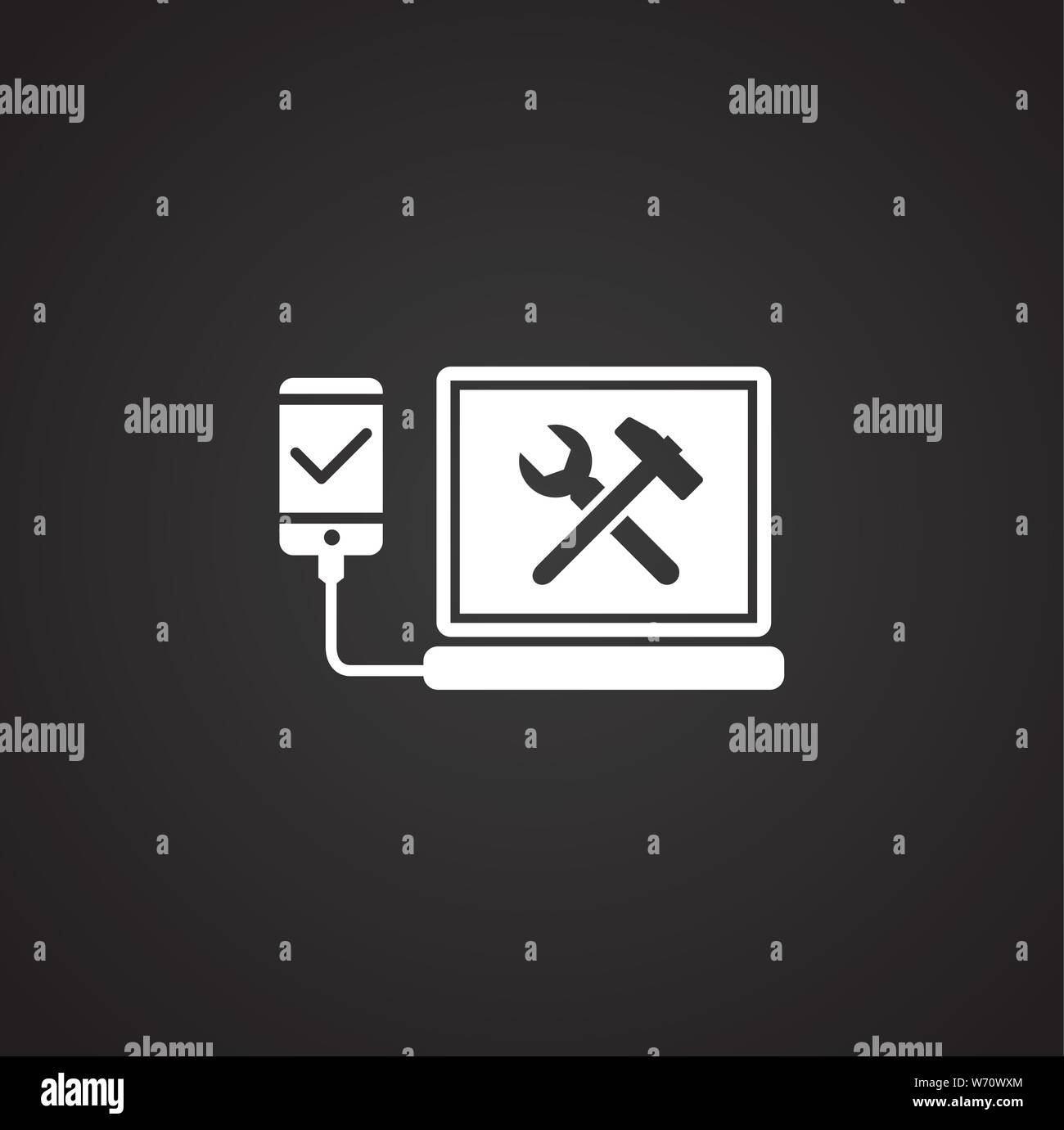 Smartphone service related icon on background for graphic and web ...