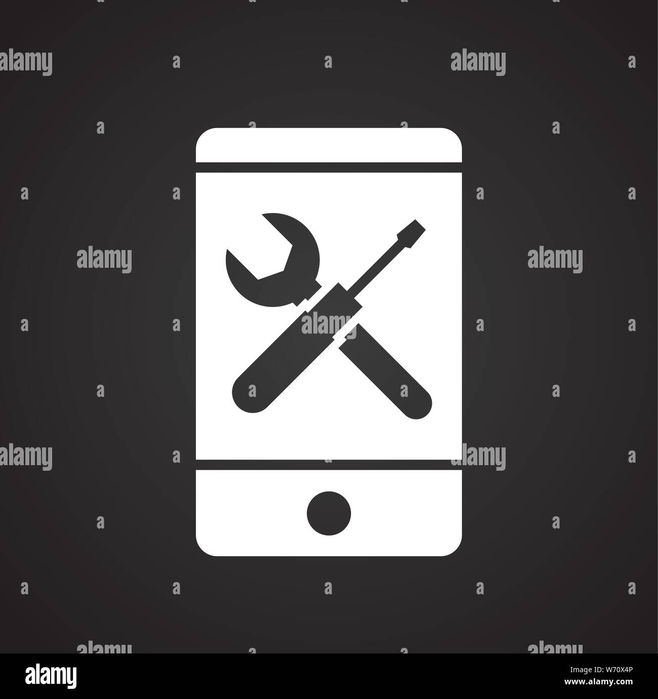 Smartphone service related icon on background for graphic and web ...