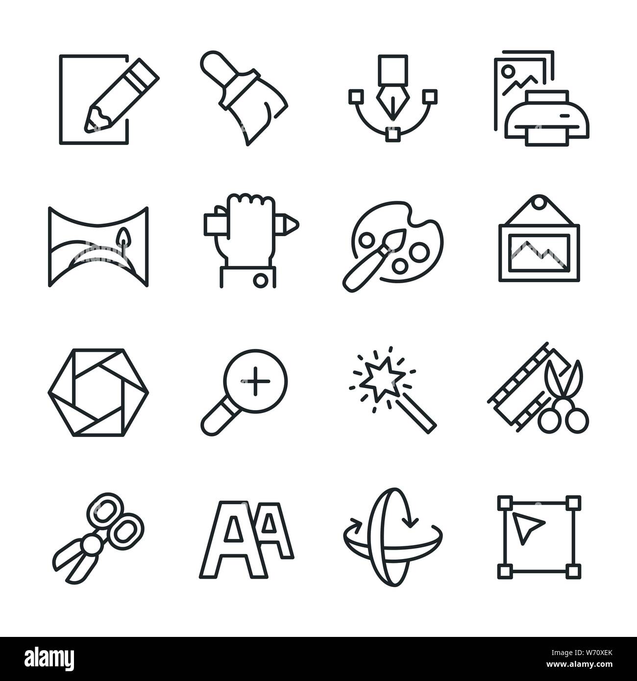 Vector icons set of design and creativity Stock Vector Image & Art - Alamy