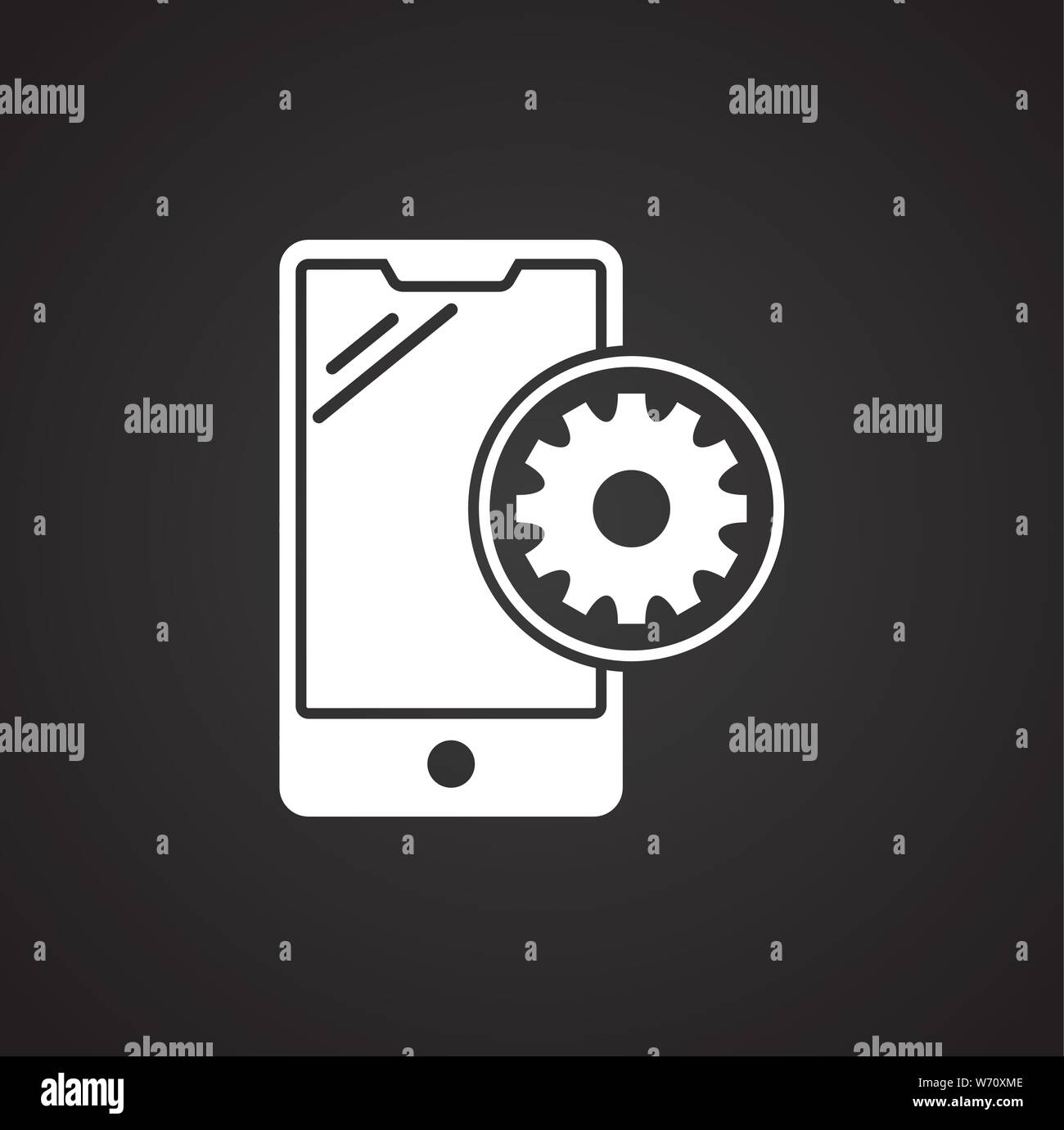 Smartphone service related icon on background for graphic and web ...