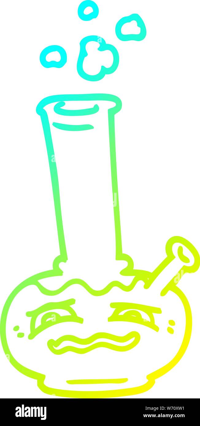 cold gradient line drawing of a cartoon bong Stock Vector Image & Art ...