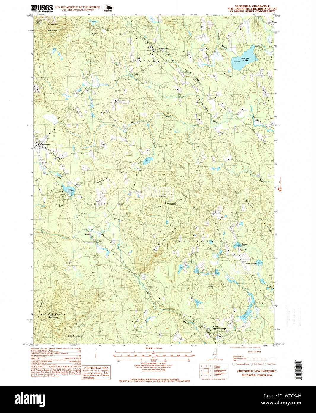 USGS TOPO Map New Hampshire NH Greenfield 329585 1995 24000 Restoration ...