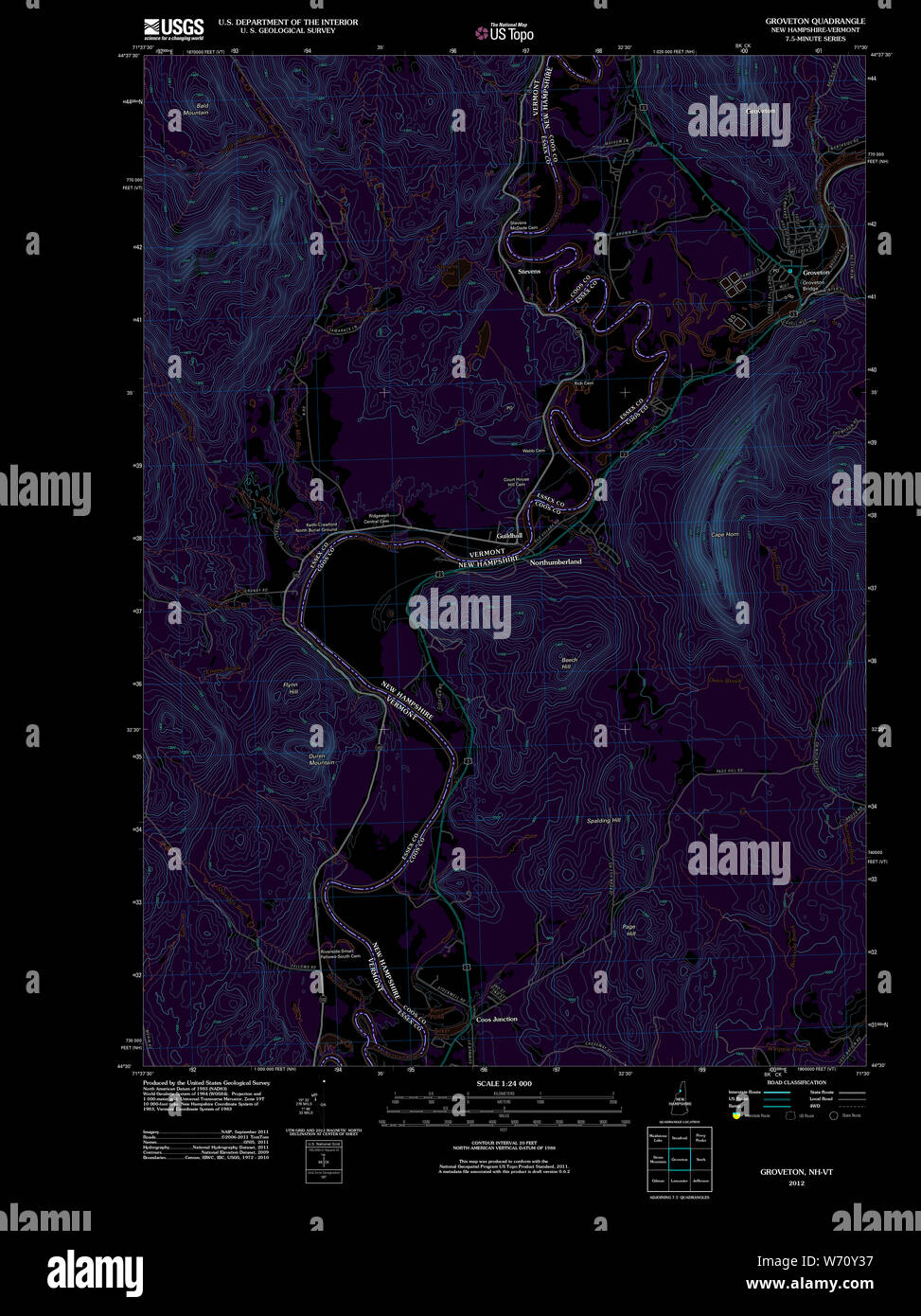 Groveton new hampshire map hi-res stock photography and images - Alamy