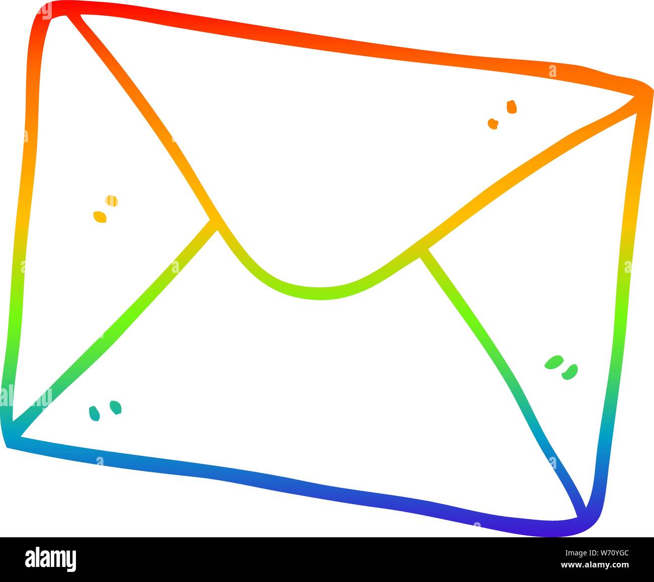 rainbow gradient line drawing of a cartoon letter Stock Vector Image ...