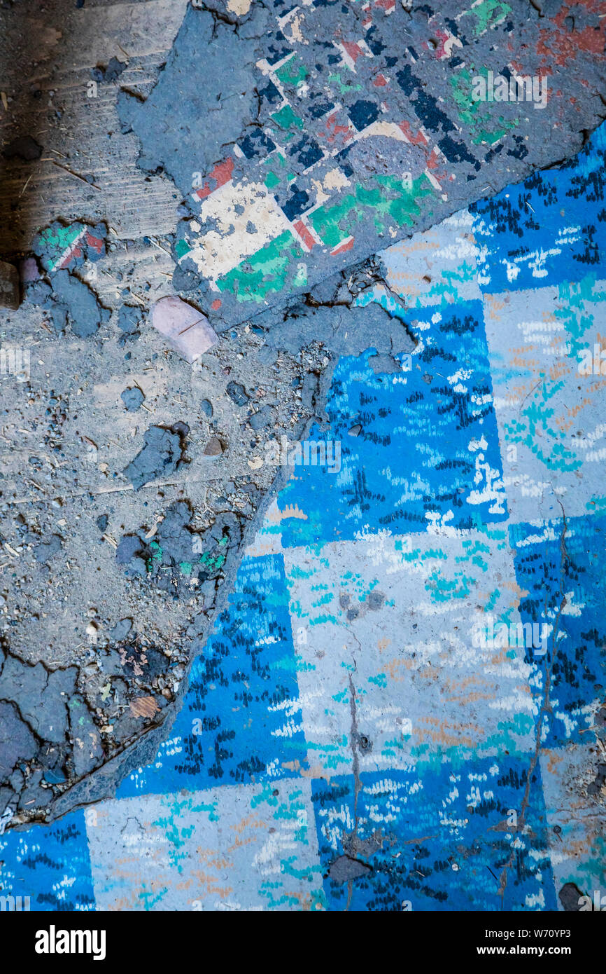 Layers of torn vintage wallpaper material Stock Photo - Alamy