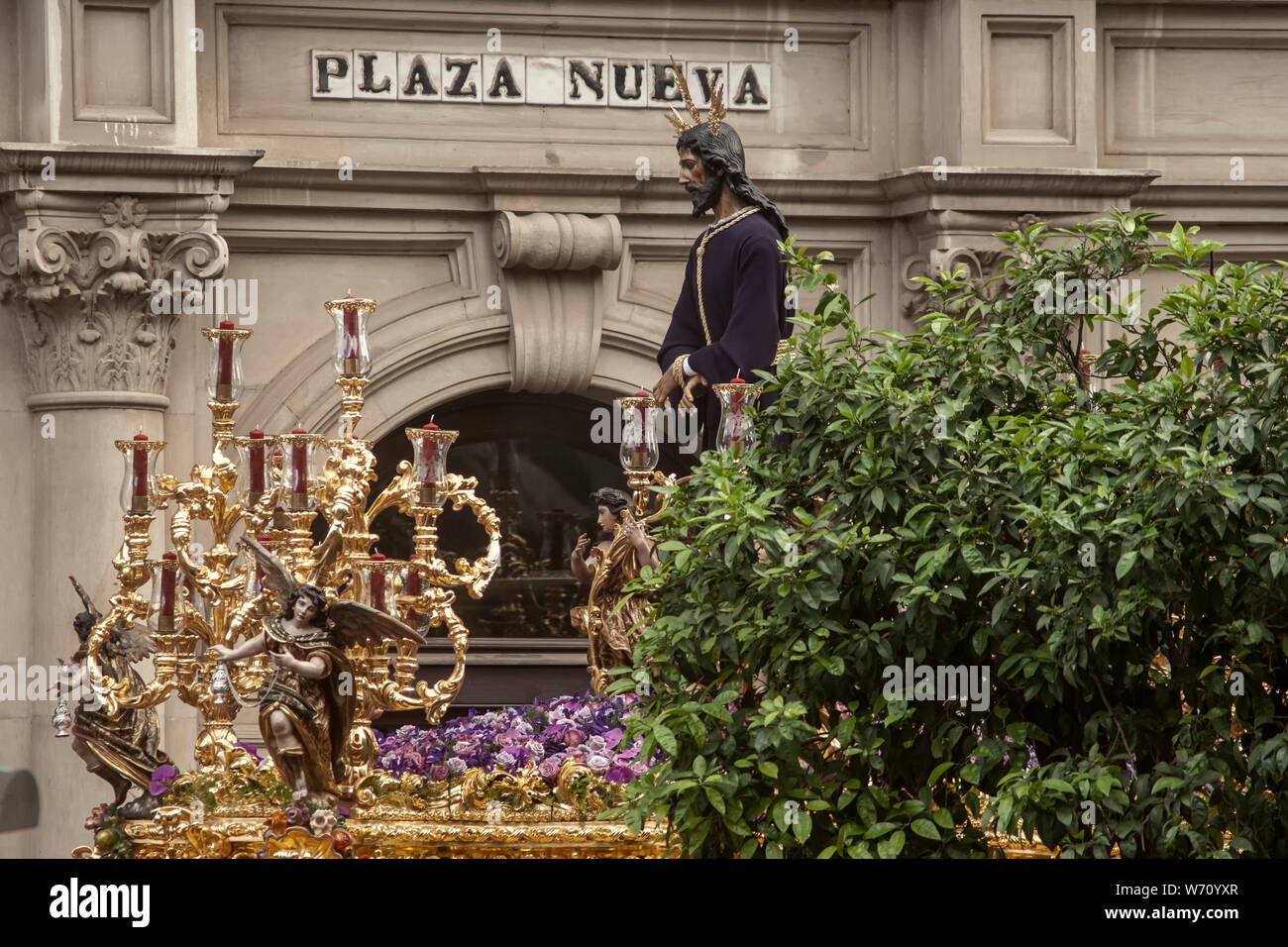 Jesus captive in the procession of the Holy Week of Seville ...