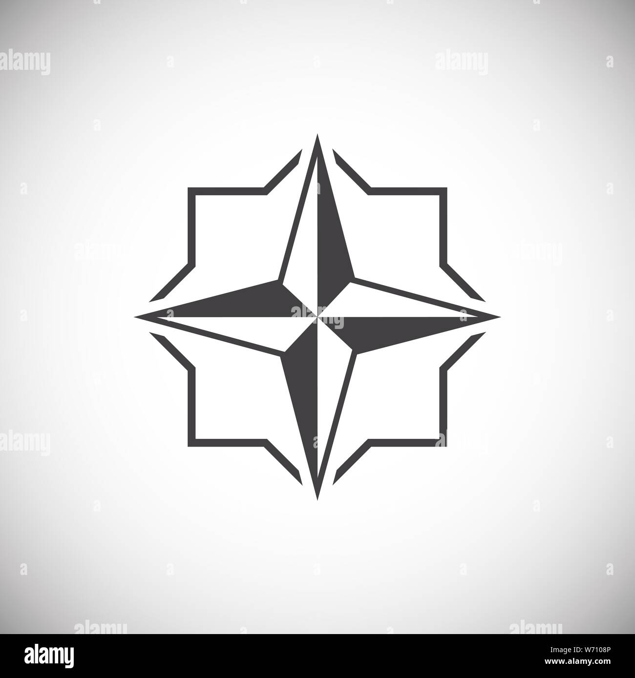 Windrose icon on background for graphic and web design. Simple ...