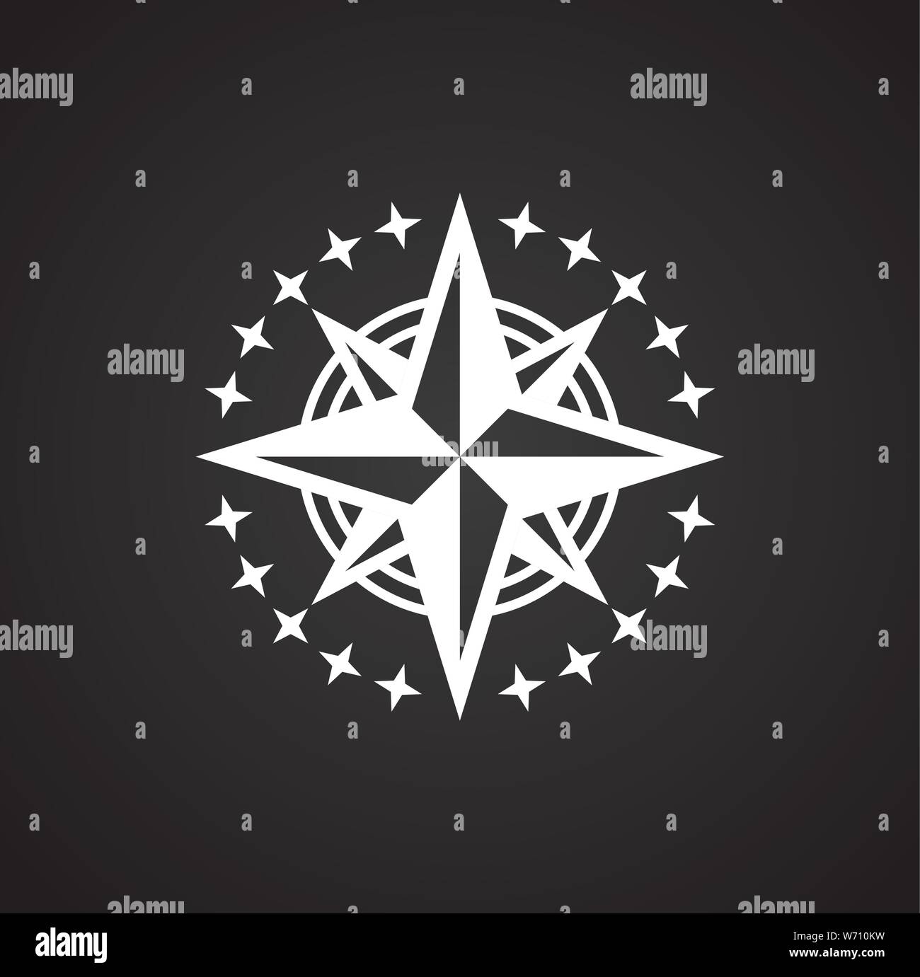 Windrose icon on background for graphic and web design. Simple ...