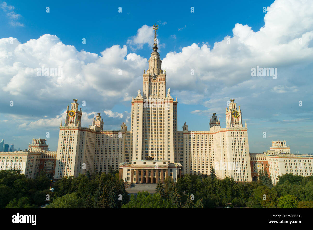 aerial view of moscow state university and the park in Moscow Stock ...