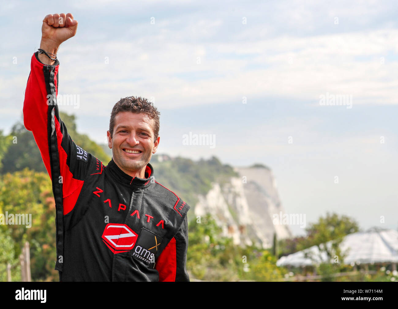 French inventor Franky Zapata poses for photographs in Dover after ...