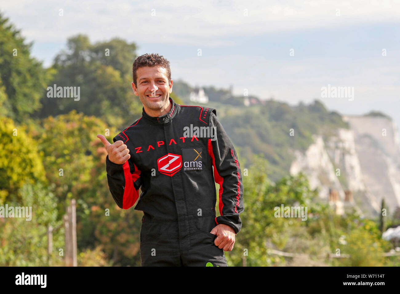 French inventor Franky Zapata poses for photographs in Dover after ...