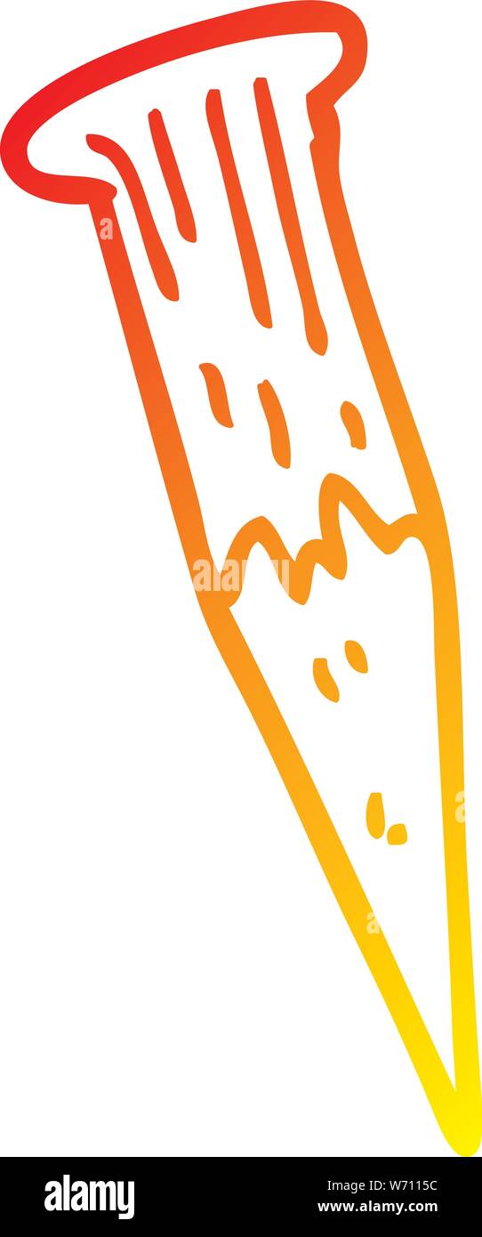 warm gradient line drawing of a cartoon wooden stake Stock Vector Image ...