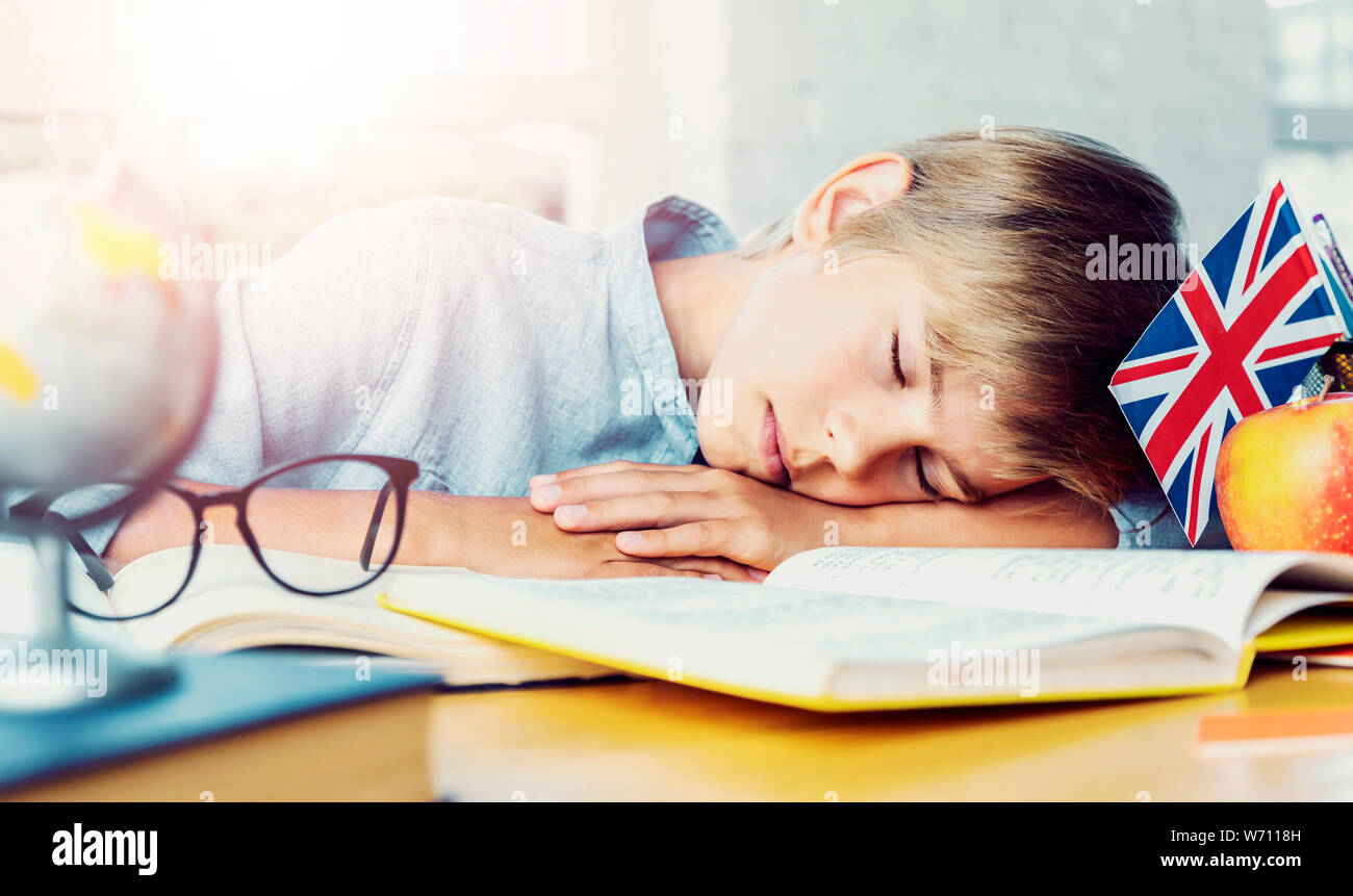 Boy asleep classroom hi-res stock photography and images - Alamy
