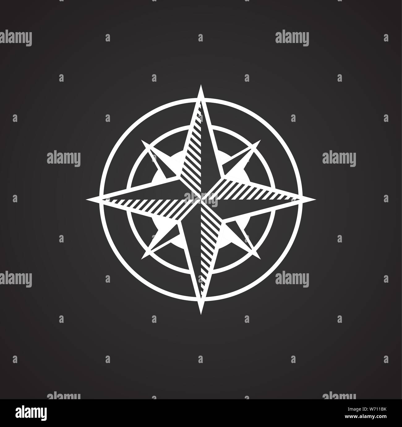 Windrose icon on background for graphic and web design. Simple ...