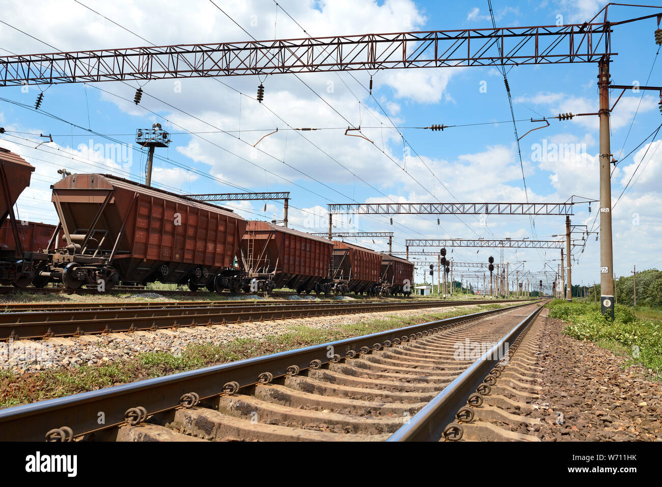 Industrial railway - wagons, rails and infrastructure, electric power ...