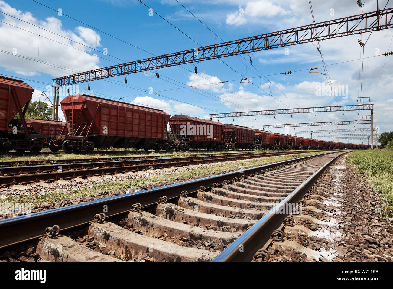 Industrial railway - wagons, rails and infrastructure, electric power ...