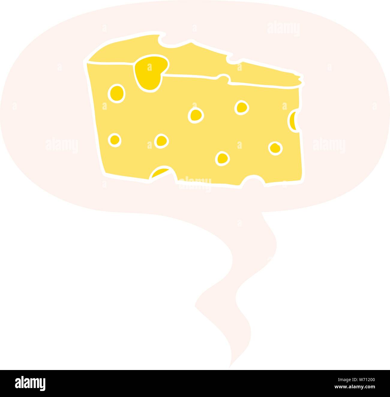 cartoon cheese with speech bubble in retro style Stock Vector Image ...
