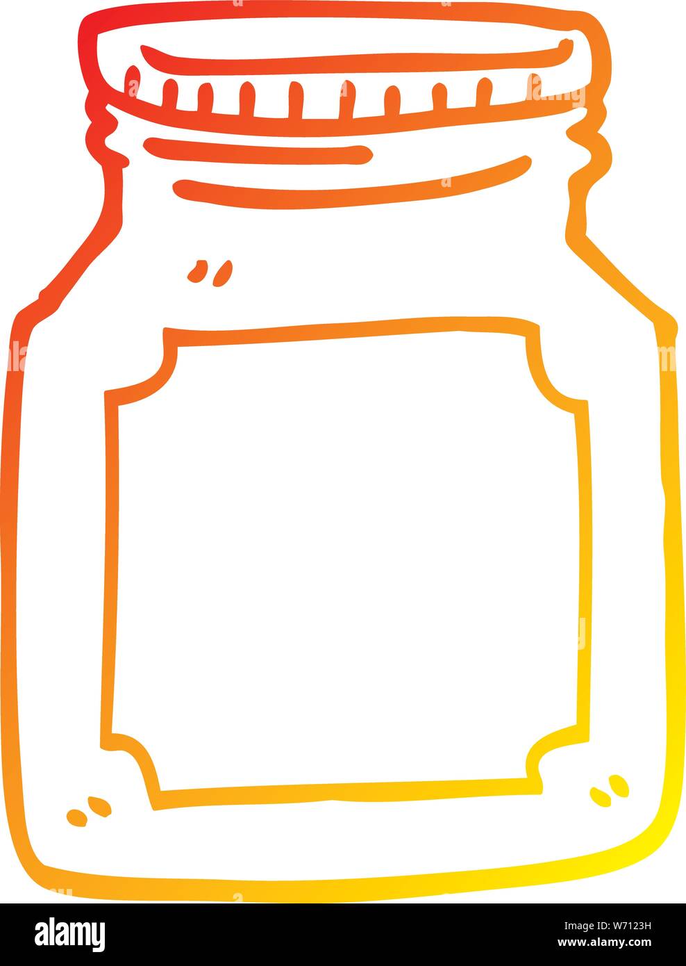 warm gradient line drawing of a cartoon empty jar Stock Vector Image ...